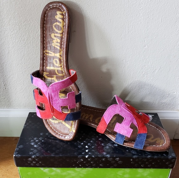 Sam Edelman | Shoes | Sam Edelman Bay Suede Slide Colorful Sandal ...